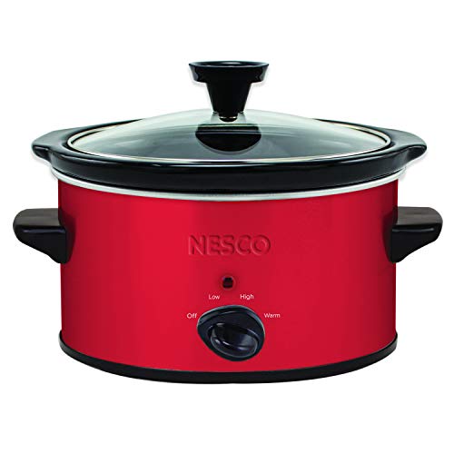 NESCO SC-150R, Oval Slower Cooker, Red, Ceramic, 1.5 quart, 120 watts