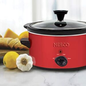 NESCO SC-150R, Oval Slower Cooker, Red, Ceramic, 1.5 quart, 120 watts