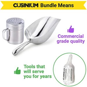 CUSINIUM Aluminium Popcorn Scoop w/Popcorn Salt Shaker with Handle Bundle