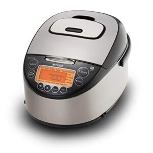 tiger corporation tiger jkt-d10u 5.5-cup (uncooked) ih rice cooker, black & stainless steel