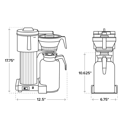 Technivorm Moccamaster 39340 CDT Grand Coffee Maker, 60 Ounce, Silver