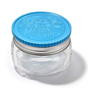 2 Piece Herb Grinder with Holes by Mason Grinder - Large Mouth - 2 Piece Herb Grinder with Holes - Fits on Wide Mason Jars (Jar Not Included)