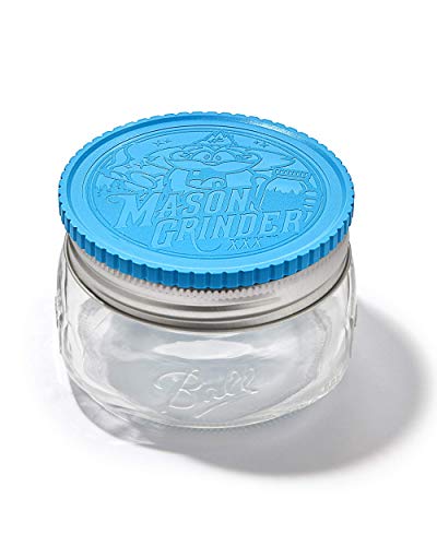 2 Piece Herb Grinder with Holes by Mason Grinder - Large Mouth - 2 Piece Herb Grinder with Holes - Fits on Wide Mason Jars (Jar Not Included)