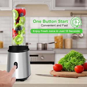 Personal Shakes Smoothies Blender juicer - Small Frozen Food and Vegetable Fruit Electric Mix Processor with 2x600 Juicer Cup and One Grind Bottle & Kitchen Travel