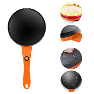 Portable Electric Crepe Maker, 110V Non-Stick Coating Crepe Pan, Auto Temperature Control for Crepes, Pancakes, Bacon, Tortilla