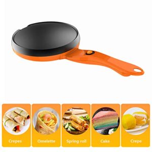 Portable Electric Crepe Maker, 110V Non-Stick Coating Crepe Pan, Auto Temperature Control for Crepes, Pancakes, Bacon, Tortilla