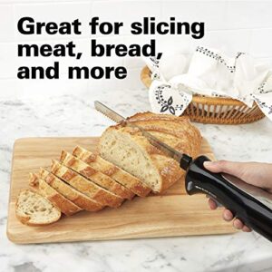 Hamilton Beach Set Electric Carving Knife for Meats, Poultry, Bread, Crafting Foam and More, Storage Case and Serving Fork Included, Black (74277)