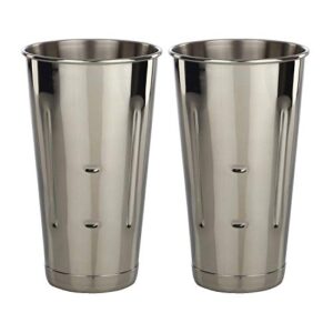 libertyware stainless steel malt milkshake mixing cup 2 pack – two ice cream and milkshake machine cups – 30 oz stainless steel malt milkshake cup for milkshake machines – two 30 oz cups