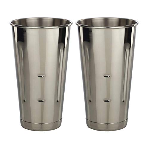 Libertyware Stainless Steel Malt Milkshake Mixing Cup 2 Pack - Two Ice Cream and Milkshake Machine Cups - 30 oz Stainless Steel Malt Milkshake Cup for Milkshake Machines - Two 30 oz Cups