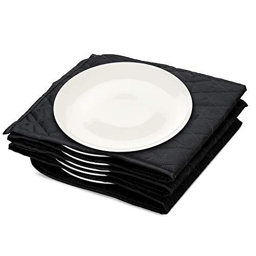 Navaris Electric Plate Warmer - 10 Plate Blanket Heater Pockets for Warming Dinner Plates to 165 Degrees in 10 Minutes - Thin Folding Design - Black