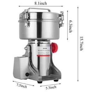 APWONE 2000gram Electric Grain Mills Grinder Powder LCD Digital Stainless Steel Ultra Grinder Machine for Kitchen Herb Spice Pepper Coffee Corn