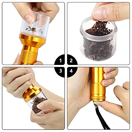 BLOCE Electric Grinder, Electric Grinder for Spice with Cleaning Brush and Spoon, Aluminum Alloy Portable Chopper Fine Grinder Kit(Batteries not included)