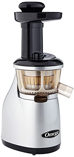 Omega Vertical Low Speed Juicer, 150-Watt, Silver