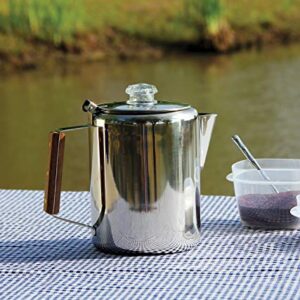 Texsport 9 Cup Stainless Steel Percolator Coffee Maker for Outdoor Camping