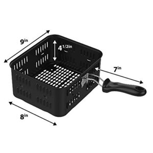 GoWISE USA GWA0080 Kit 3-Piece Air Fryer Oven Accessory, Power, Yedi-Includes 6 Quart Basket, Baking Pan, & Toasting Rack, 6-Qt, Black