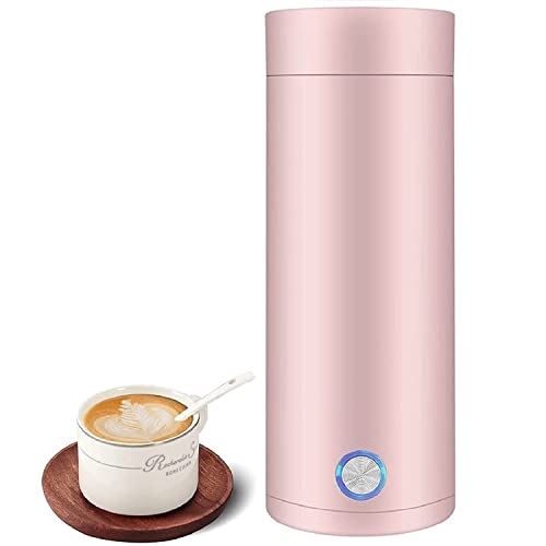 Travel Electric Kettle, 400ml Portable Electric Kettle for Boiling Water, Water Boiler with Keep Warm Function, Small Portable Kettle Travel Tea Kettle with Fast Boil and Automatic Shut of (Pink)