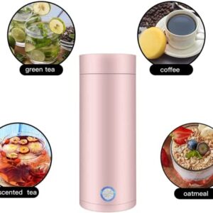 Travel Electric Kettle, 400ml Portable Electric Kettle for Boiling Water, Water Boiler with Keep Warm Function, Small Portable Kettle Travel Tea Kettle with Fast Boil and Automatic Shut of (Pink)