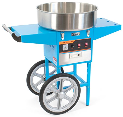 VIVO Blue Electric Commercial Cotton Candy Machine, Candy Floss Maker with Cart CANDY-V002B