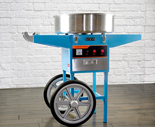 VIVO Blue Electric Commercial Cotton Candy Machine, Candy Floss Maker with Cart CANDY-V002B