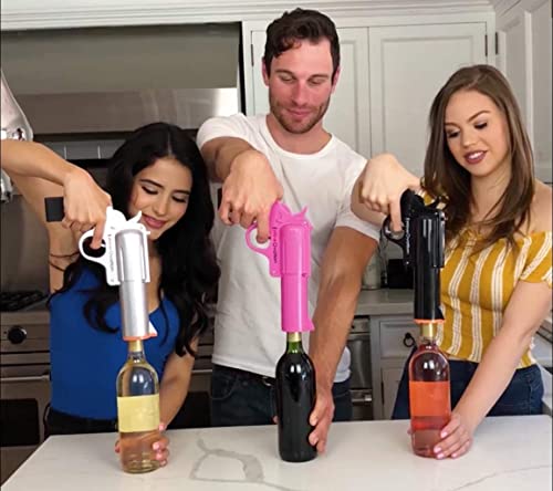 WineOvation Electric Gun Wine Opener (Black) - Open your Wine Bottle fast and without hassle - Great Gifts for Gun Enthusiasts and Wine Lovers