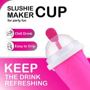 Slushie maker cup, Homemade Squeeze Icy Cup, Quick Frozen Magic Cup Slushy With Lids And Straws For Kids & Adults (Pink) blue,green and pink 17cmx8.3cm