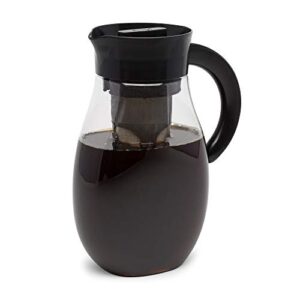 primula flavor airtight cold brew coffee or iced tea maker shatterproof durable plastic construction, leak-proof, 2.7 quart, black