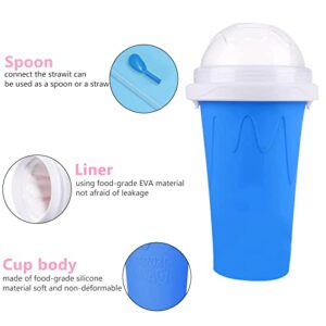 Slushy Maker Cup, Portable Slushie Maker Squeeze Cup, Magic Quick Frozen Slushie Cup, DIY Homemade Smoothie Cups Ice Cream Maker for Children and Family