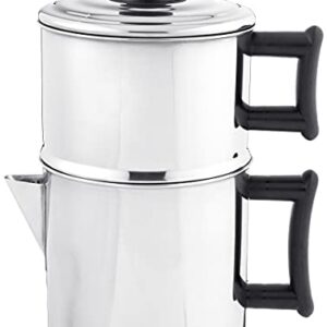 Lindy's Stainless Steel Drip Coffee Maker With Protective Plastic Handles