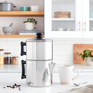 Lindy's Stainless Steel Drip Coffee Maker With Protective Plastic Handles