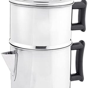 Lindy's Stainless Steel Drip Coffee Maker With Protective Plastic Handles