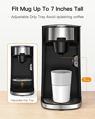 Coffee Maker, 3 in 1 Coffee & Tea Maker for K Cup, Loose Leaf Tea & Ground Coffee Compatible, with Fast & Fresh Brewed, 8 to 14 Oz. Brew Sizes and Self Cleaning Function