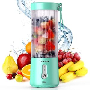 portable blender, personal size blender for smoothies and shakes,usb rechargeable mini blender fresh juicer cup with stronger motor household fruit mixer for kitchen,home,travel…