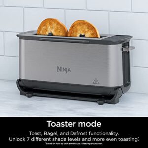 Ninja ST101 Foodi 2-in-1 Flip Toaster, 2-Slice Capacity, Compact Toaster Oven, Snack Maker, Reheat, Defrost, 1500 Watts, Stainless Steel (Renewed), 2-Slice Compact Oven Capacity