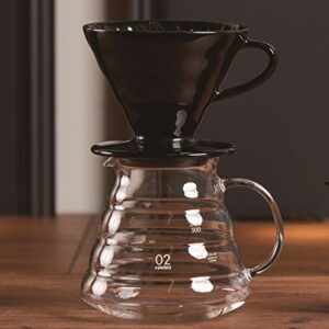 HARIO KDC-02-B V60 Transparent Coffee Dripper 02, Kasuya Model, Black