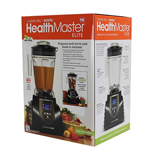 Healthmaster Elite JLA-8 Professional Countertop Blender, Emulsifier 1200-Watt with 60-oz BPA Free Jar Stainless Steel Blades for Frozen Drinks, Smoothies, Sauces & More, Black