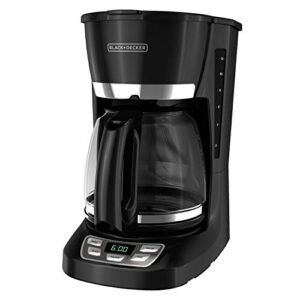 black+decker quicktouch™ digital programmable 12-cup* coffee maker, black, cm1060b-t