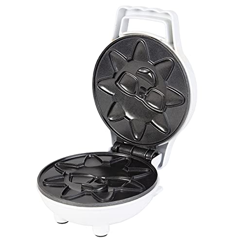 Rise and Shine Mini Sun Waffle Maker for Easter Morning- Personal-Sized 4" Sunshine Smile Individual Waffles for Kids, Adults- Cute NonStick Electric Waffler Iron- Easter Basket Stuffer Breakfast Gift