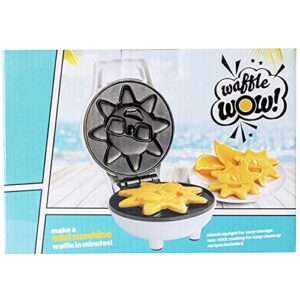 Rise and Shine Mini Sun Waffle Maker for Easter Morning- Personal-Sized 4" Sunshine Smile Individual Waffles for Kids, Adults- Cute NonStick Electric Waffler Iron- Easter Basket Stuffer Breakfast Gift