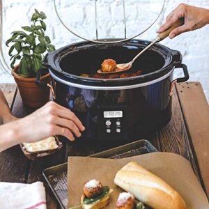 CRUX 6-Quart Programmable Digital Slow Cooker with 20 Hour Digital Countdown Timer, Black