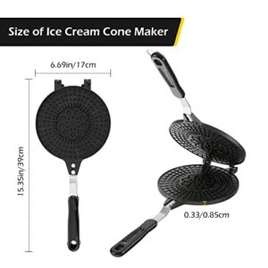 Dyna-Living Waffle Cone Maker Non-stick Ice Cream Cone Maker 6.7 inches Ice Cream Cone Waffle Maker Household Egg Roll Maker Waffle Bowl Machine for DIY Ice Cream Waffle Cone Desserts