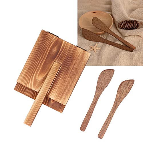 Tortilla Press, 5inch Wood Tortilla Press Manual Tortilla Maker with 2pcs Spatulas for Dough Flour Baking Pressing Tool