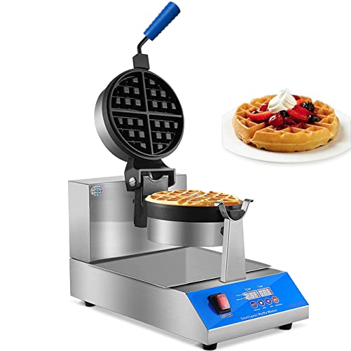 YOOYIST Commercial Professional Rotating Belgian Waffle Maker Belgium Waffles Iron Machine Intelligent LED Heavy Duty Non Stick Digital For Hotel Restaurant