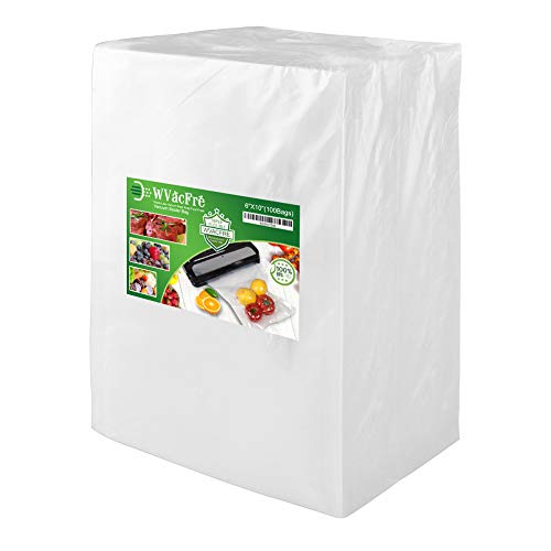 WVacFre 100 Pint Size 6x10Inch Vacuum Sealer Freezer Bags with Commercial Grade,BPA Free,Heavy Duty,Great for Food Vac Storage or Sous Vide Cooking