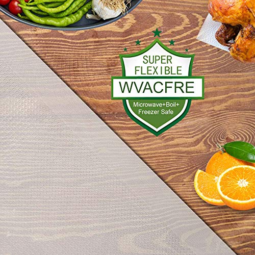 WVacFre 100 Pint Size 6x10Inch Vacuum Sealer Freezer Bags with Commercial Grade,BPA Free,Heavy Duty,Great for Food Vac Storage or Sous Vide Cooking