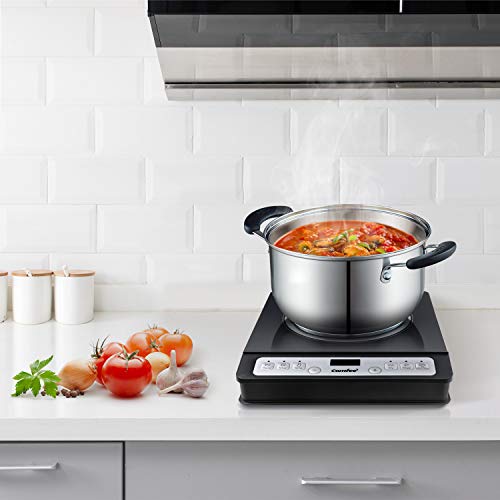 COMFEE’ 1800W Digital Electric Portable Induction Cooktop Countertop Burner, with 8 Power & Temperature Settings & 180 Mins Timer Auto Shut Off and Energy-saving