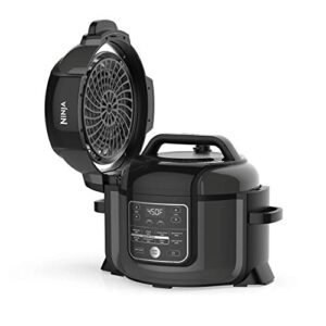 NINJA Foodi Cooker, Steamer & Air w/TenderCrisp Technology Pressure Cooker & Air Fryer All-in-One, 6.5 quart w/dehydrate, Black/Gray (Renewed)