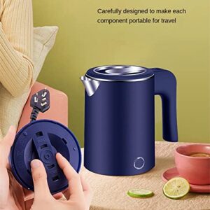 0.6L Small Portable Electric Kettle, Mini Stainless Steel Travel Kettle, Portable Mini Hot Water Boiler Heater, Quiet Fast Boil & Cool Touch with Boil-Dry Protection