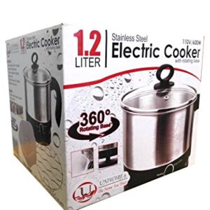 70019 Uniware 1.2 Liter Stainless Steel 304 Electric Cooker With Rotating Base