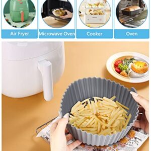 Air Fryer Liners Air Fryer Silicone Liners Air Fryer Accessories Silicone Air Fryer Basket Reusable, Black Grey