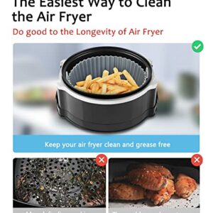 Air Fryer Liners Air Fryer Silicone Liners Air Fryer Accessories Silicone Air Fryer Basket Reusable, Black Grey